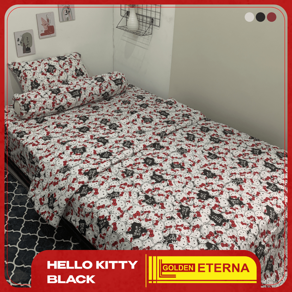 KATUN วัสดุผ้าฝ้ายเย็นและป้องกันการซีดจางสีทอง - Hello Kitty สีฟ้าและสี ...