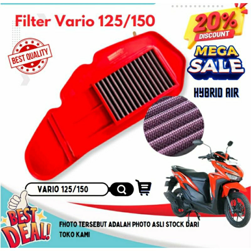 K&n HYBRID กรองอากาศ / Steinless Extreme กรองอากาศ Vario125/150 PCX Cbu Adv150 | Shopee Thailand