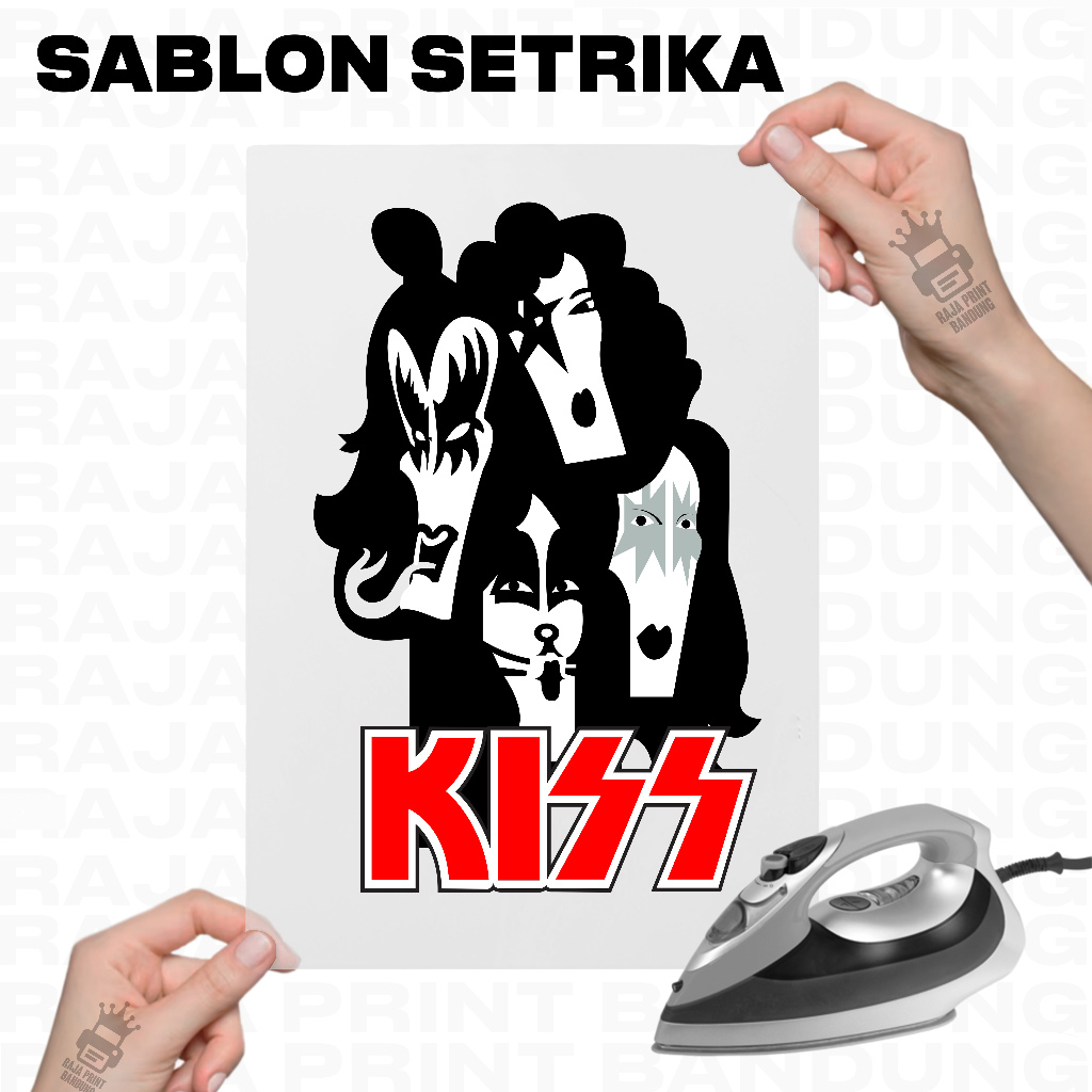 Sablon Iron Unit A3 DTF สติ๊กเกอร์ Kaos พร้อมกด Ready To Iron KISS BAND ...