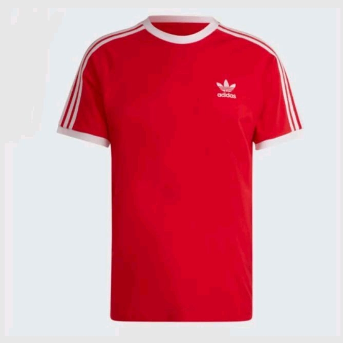 Merah Adidas ORIGINALS เสื้อยืด Adicolor Classics 3-Stripes Men Ringer ...