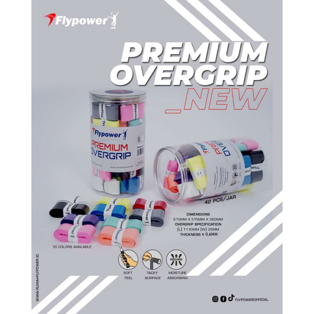 ใหม่!! ด้ามจับยางแบดมินตัน Flypower ระดับพรีเมี่ยม ด้ามจับมือไม้ ...