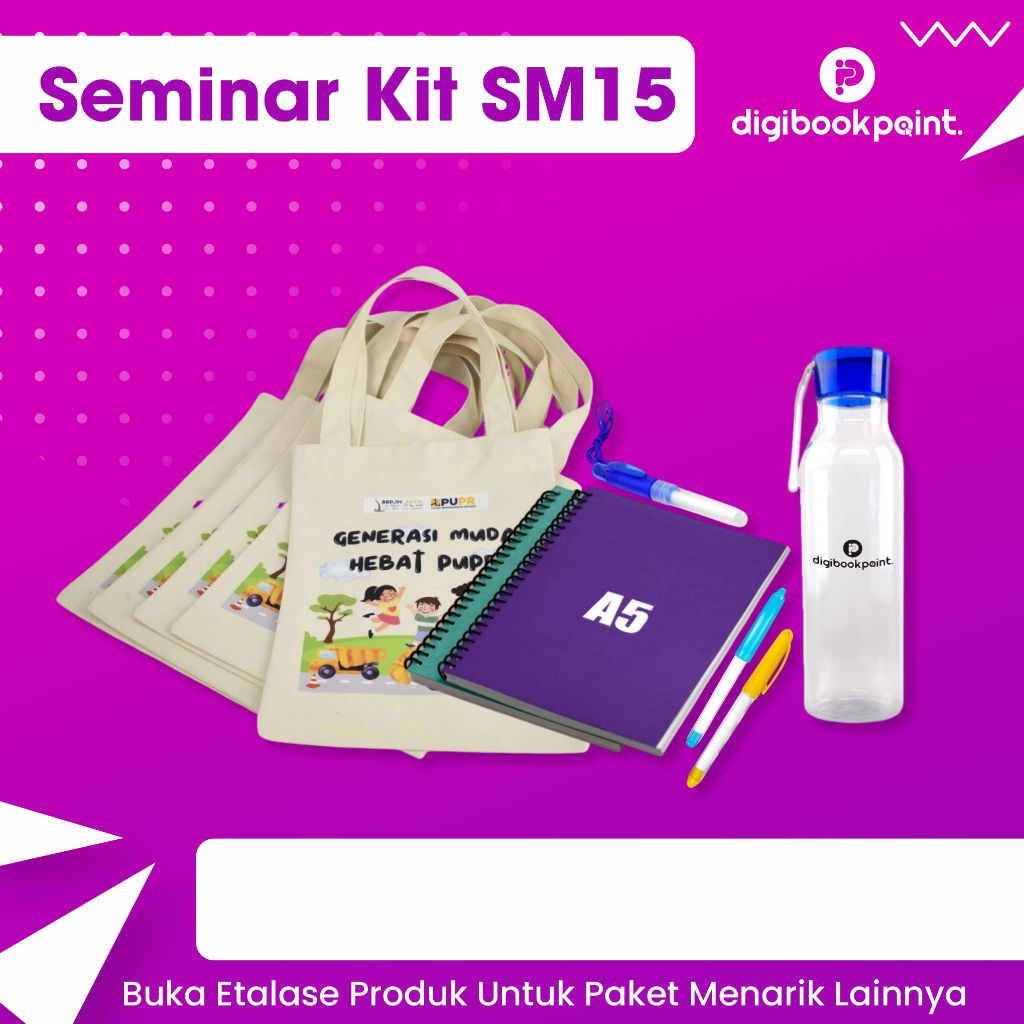 Custom Seminar Kit Package Of 4 - กระเป๋าผ้าดิบ, แก้วโคล่า, สมุดโน๊ต A5 ...