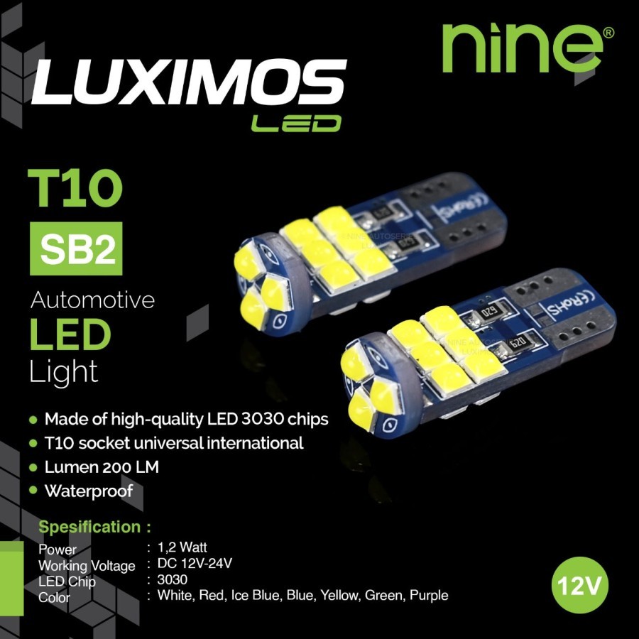 Mata T10 ไฟเลี้ยว LED 15 EYES 9NINE LUXIMOS SB2 DUS NUMBER PLATE ...