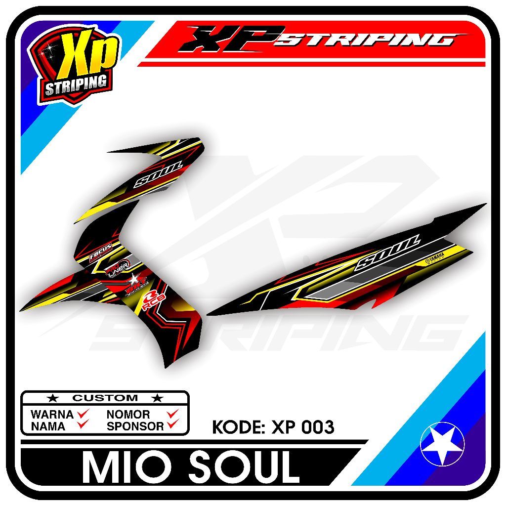 Striping Mio Soul - สติ๊กเกอร์ Striping Yamaha Mio Soul Design Racing ...