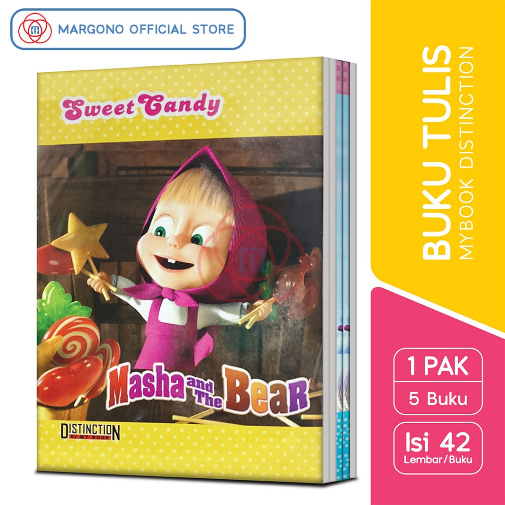 My Book Distinction Masha and the Bear Notebook 42 แผ่น - 5 เล่ม ...