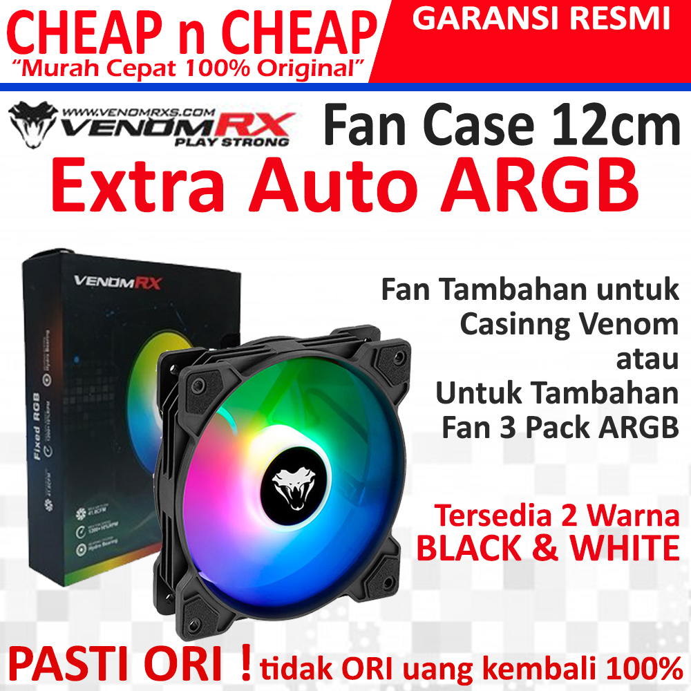 VenomRX Fan Case Extra Auto ARGB 12cm - พัดลม Venom RX RGB Gaming ...