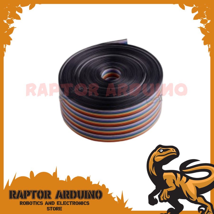 1 เมตร Rainbow Cable 10p Flat Rainbow Cable Ribbon 10 pin 1m 1.27mm IDC ...