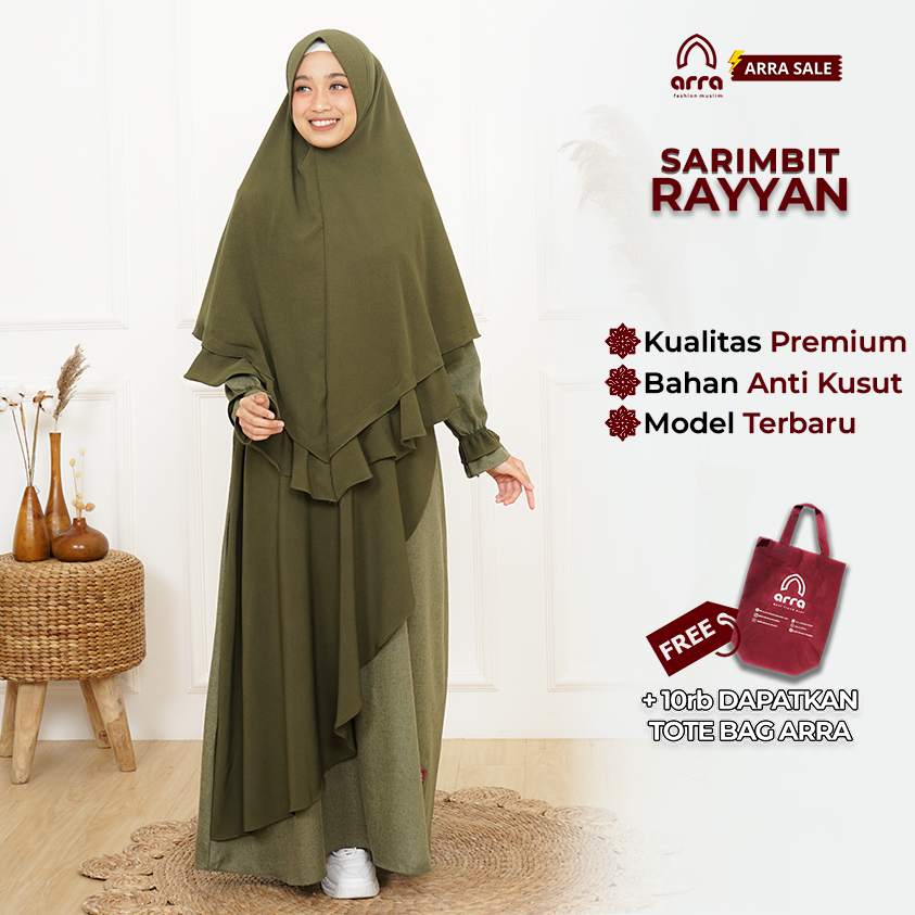 Arra - ชุด Rayyan Gamis แฟชั่นมุสลิมสําหรับผู้หญิงผู้ใหญ่ สีฟ้ากองทัพ ...