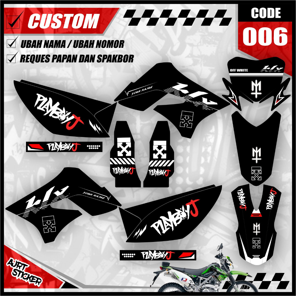 Kawasaki KLX DECAL - คุณสามารถขอชื่อและตัวเลขได้ Ajr.ra.006 | Shopee ...