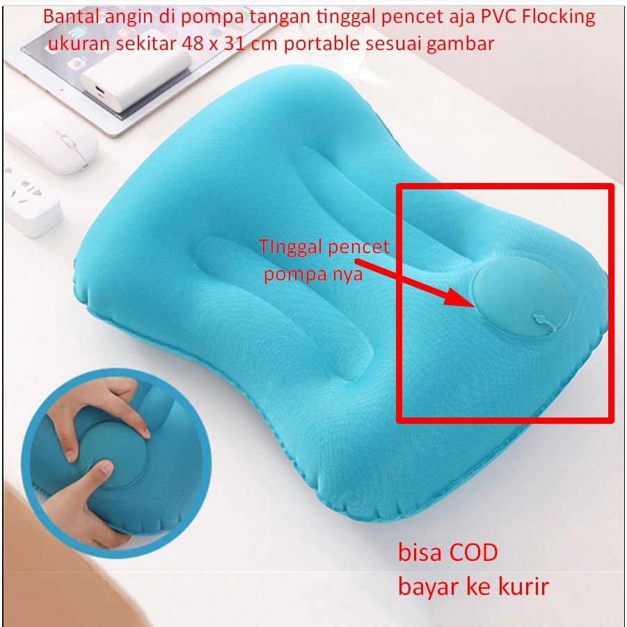 หมอนลมในปั ๊ มมือเพียงกด Flocking PVC ขนาดประมาณ 48x31 ซม.แบบพกพาตามรูป ...