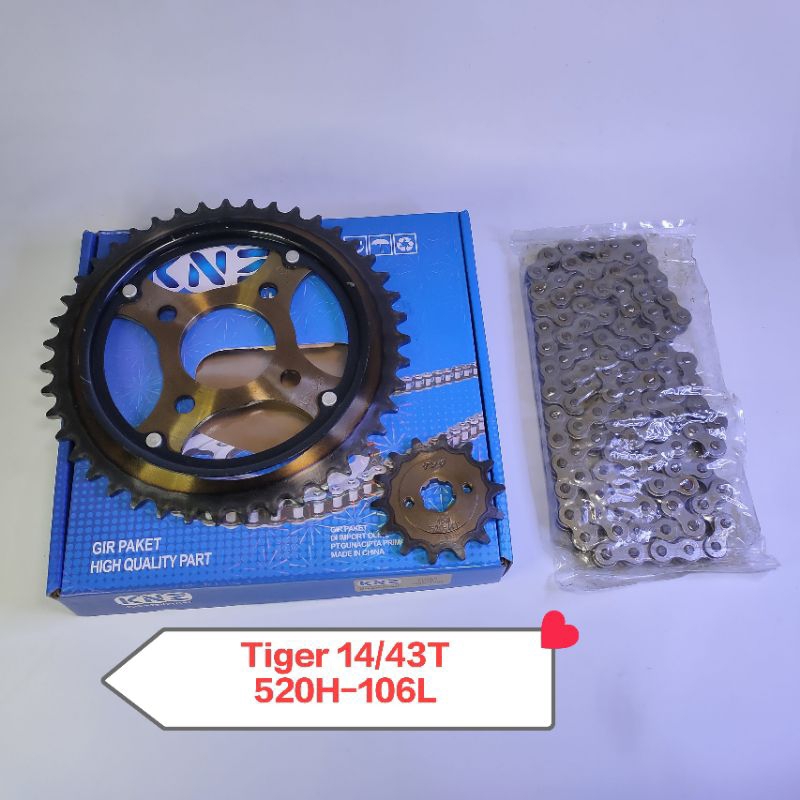 แพ็คเกจเกียร์ GIR SET TIGER 14T 43T 520H 106L KNZ | Shopee Thailand