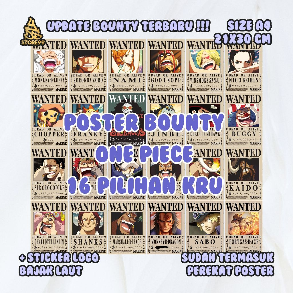 [10 ชิ้น] A4 Bounty One Piece Poster ALL KRU 16 CHOICES | Shopee Thailand