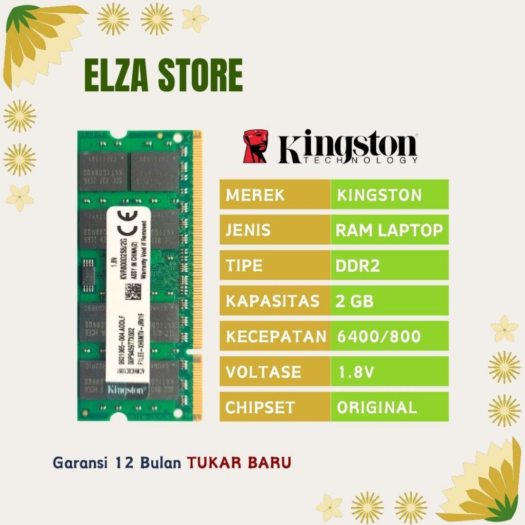 Sodimm KINGSTON RAM 2GB DDR2 PC6400 800MHz รับประกัน 1 ปี | Shopee Thailand