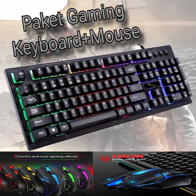 คีย์บอร์ดเกม LED RGB USB Leopard Gaming Package | Shopee Thailand