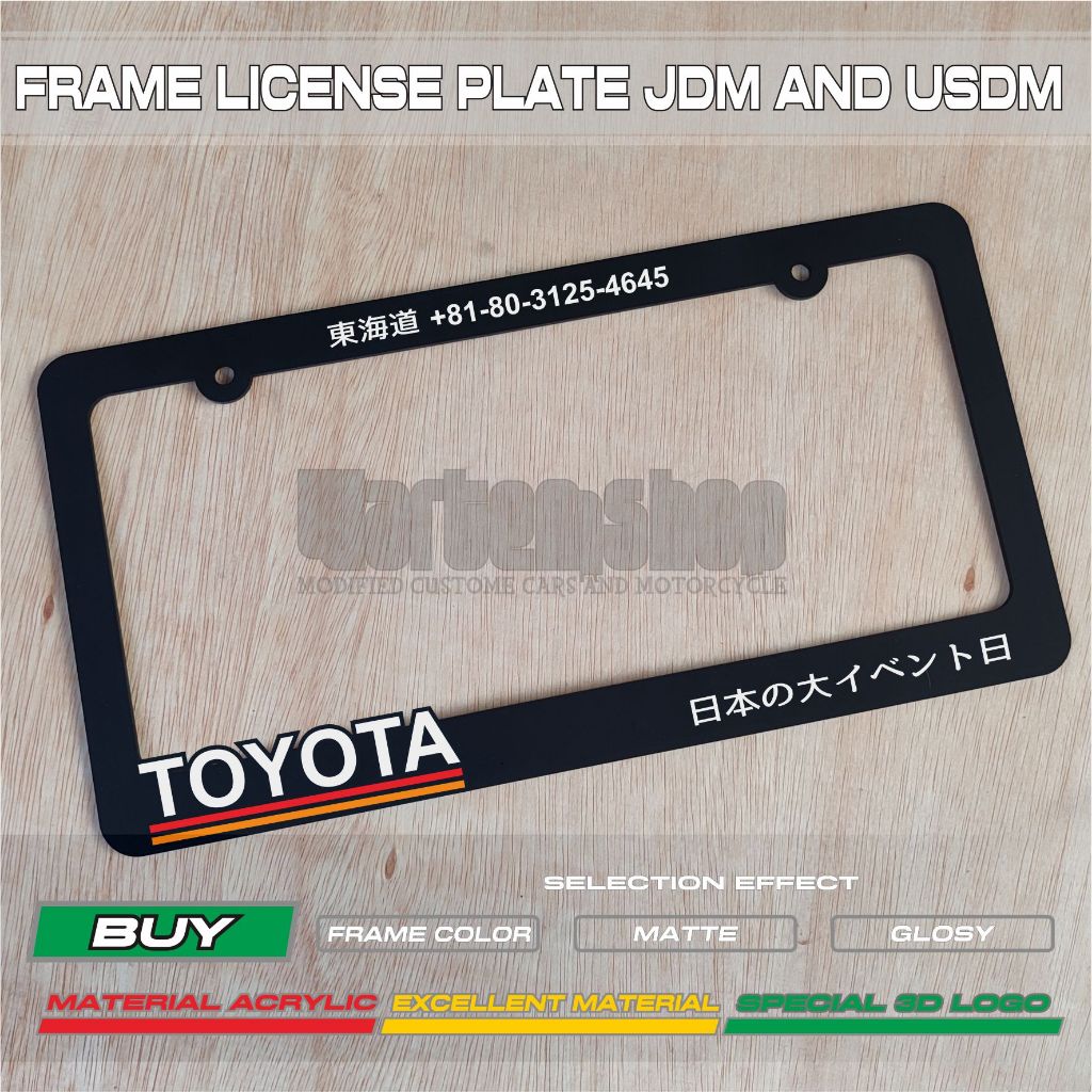 TOYOTA TALAID 3D JDM และ USDM CAR PLATE FRAME | Shopee Thailand