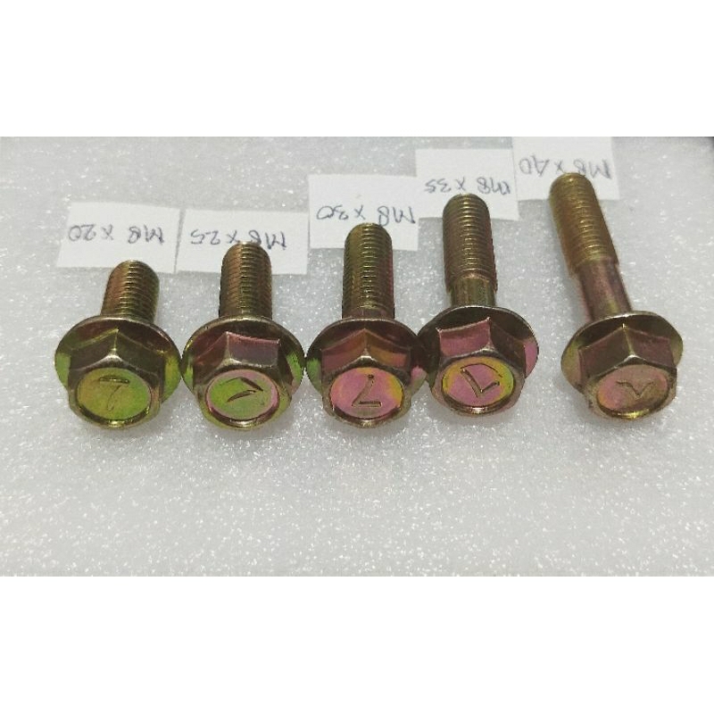 หน่วยราคาปลีก | Bolt Flange Bolt 12m 8x ยาว 2/ 2.5/3/3.5/4cm สีเหลือง ...