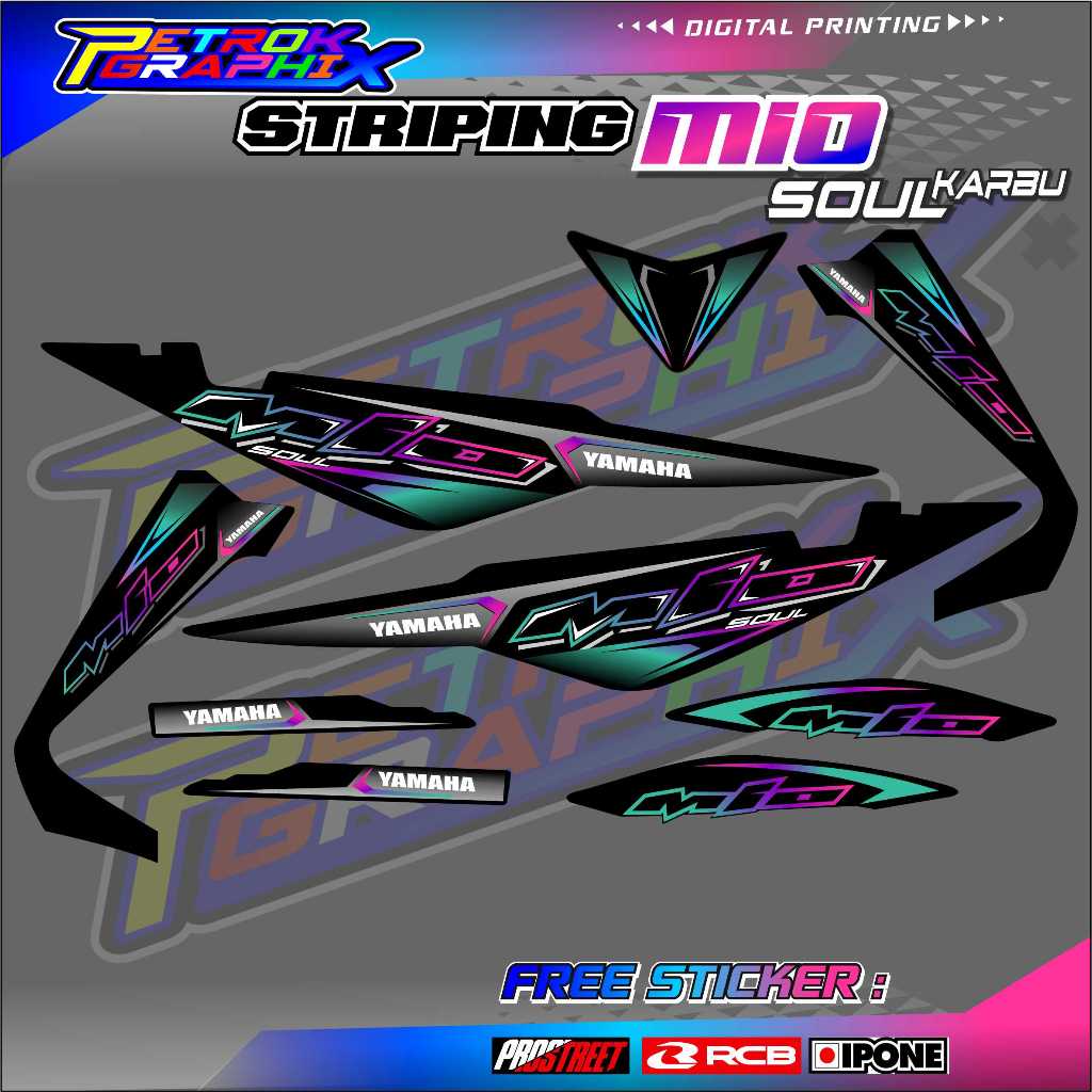 YAMAHA MIO SOUL CARBON VARIATION STRIPING / MIO SOUL CARBON MOTORCYCLE ...