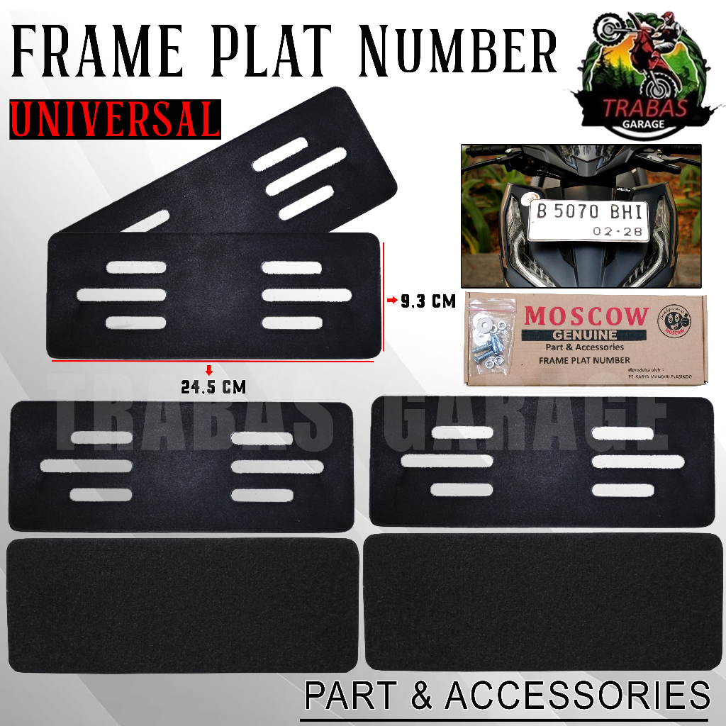 Nopol NUMBER PLATE FRAMELESS WITHOUT FRAME SET 2 ชิ้นพร้อมกรอบ BOLT ...
