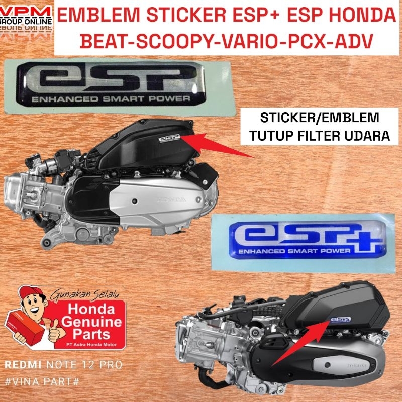 สติกเกอร์โลโก้สัญลักษณ์ esp esp plus honda beat Sogan genio vario 125 adv pcx 150 160 | Shopee ...