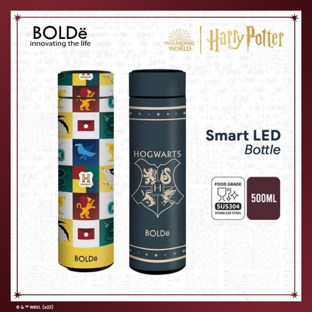 Bolde x Harry Potter Smart LED Bottle Thermos Digital 500 ml Hogwarts ...