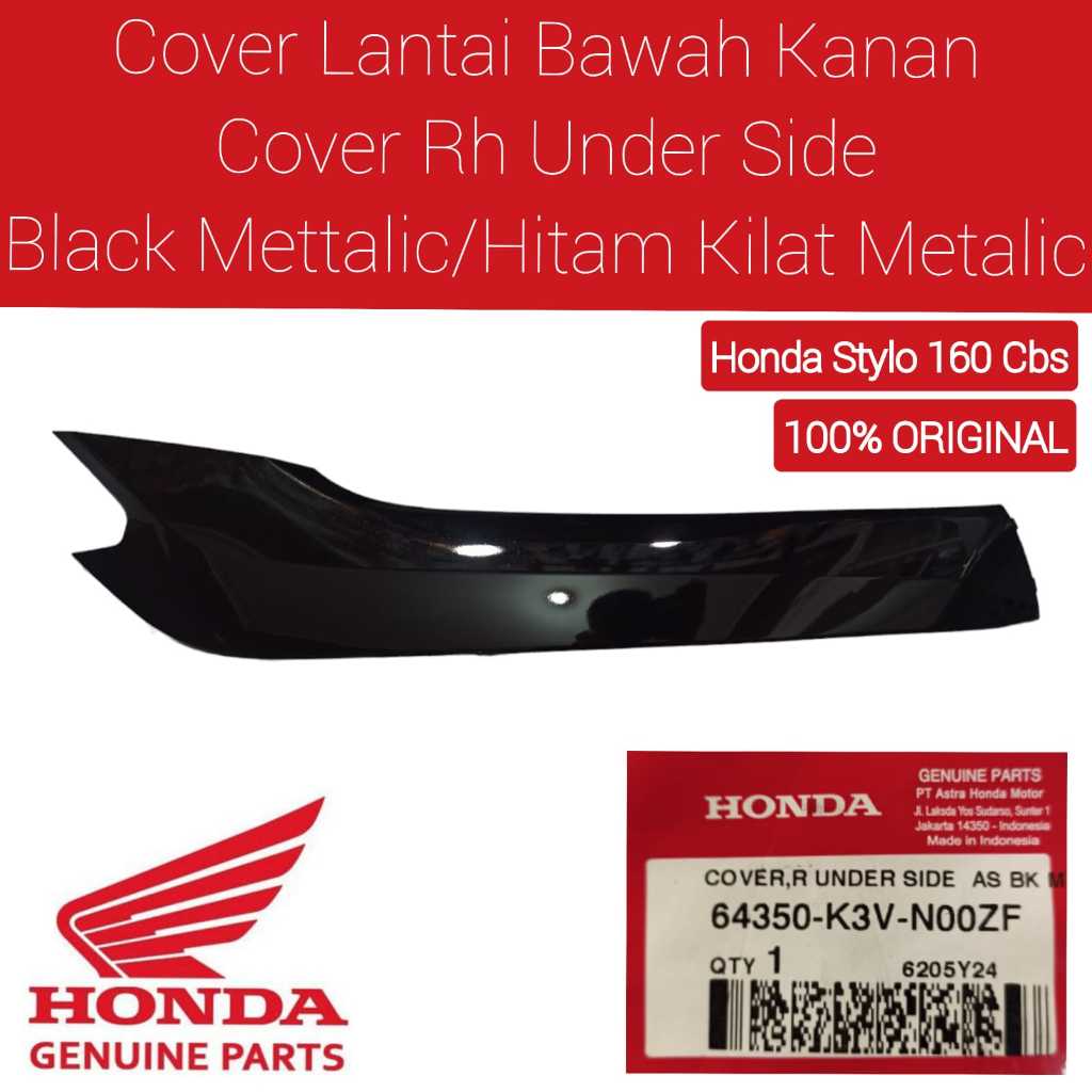 Hitam โคมไฟตั้งพื้น Lower ขวา HONDA STYLO 160 CBS Black Flash Metallic ...