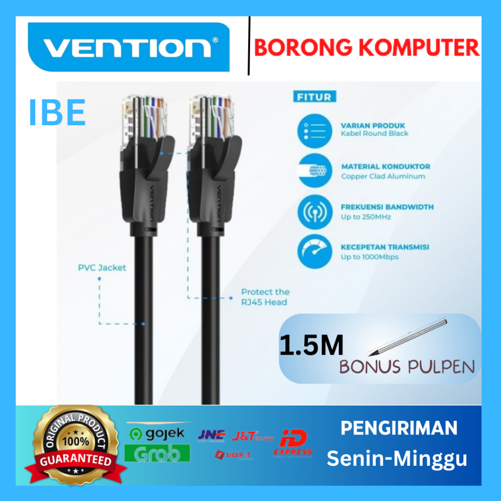 สาย LAN RJ45 Cat.6 UTP Ethernet Gigabit - IBE Round Vention 1.5 เมตร ...