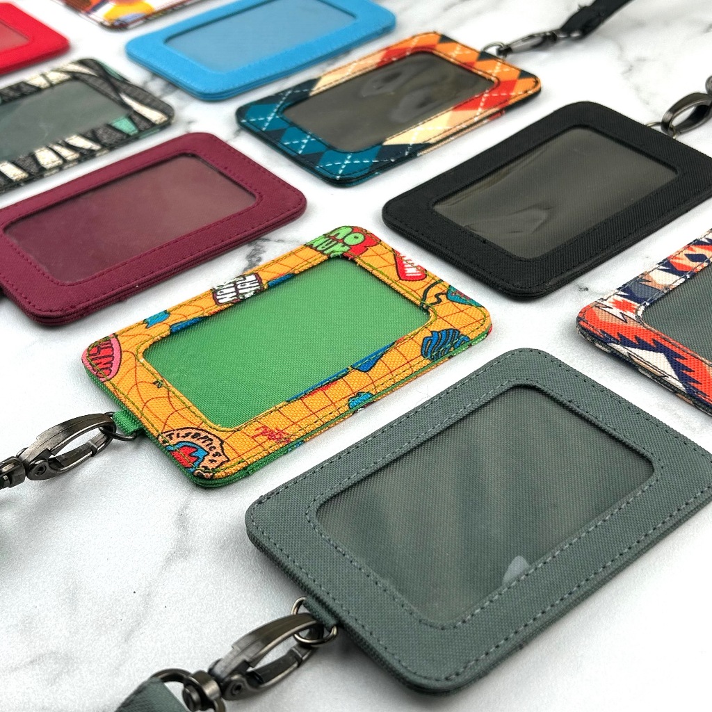 Id card holder hang wallet ป้ายชื่อ lanyard card Simple motif And Plain ...
