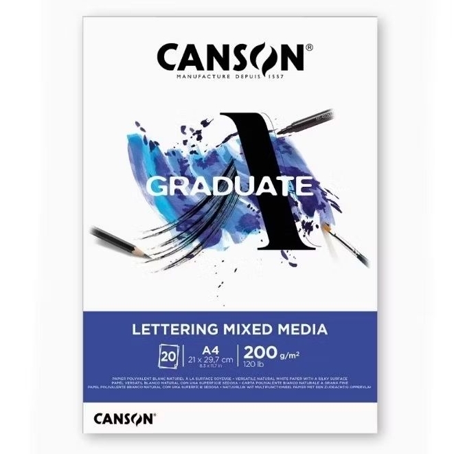 Canson Graduate A4 Lettering Mixed Media Paper 20 แผ ่ น 200 กรัม ...