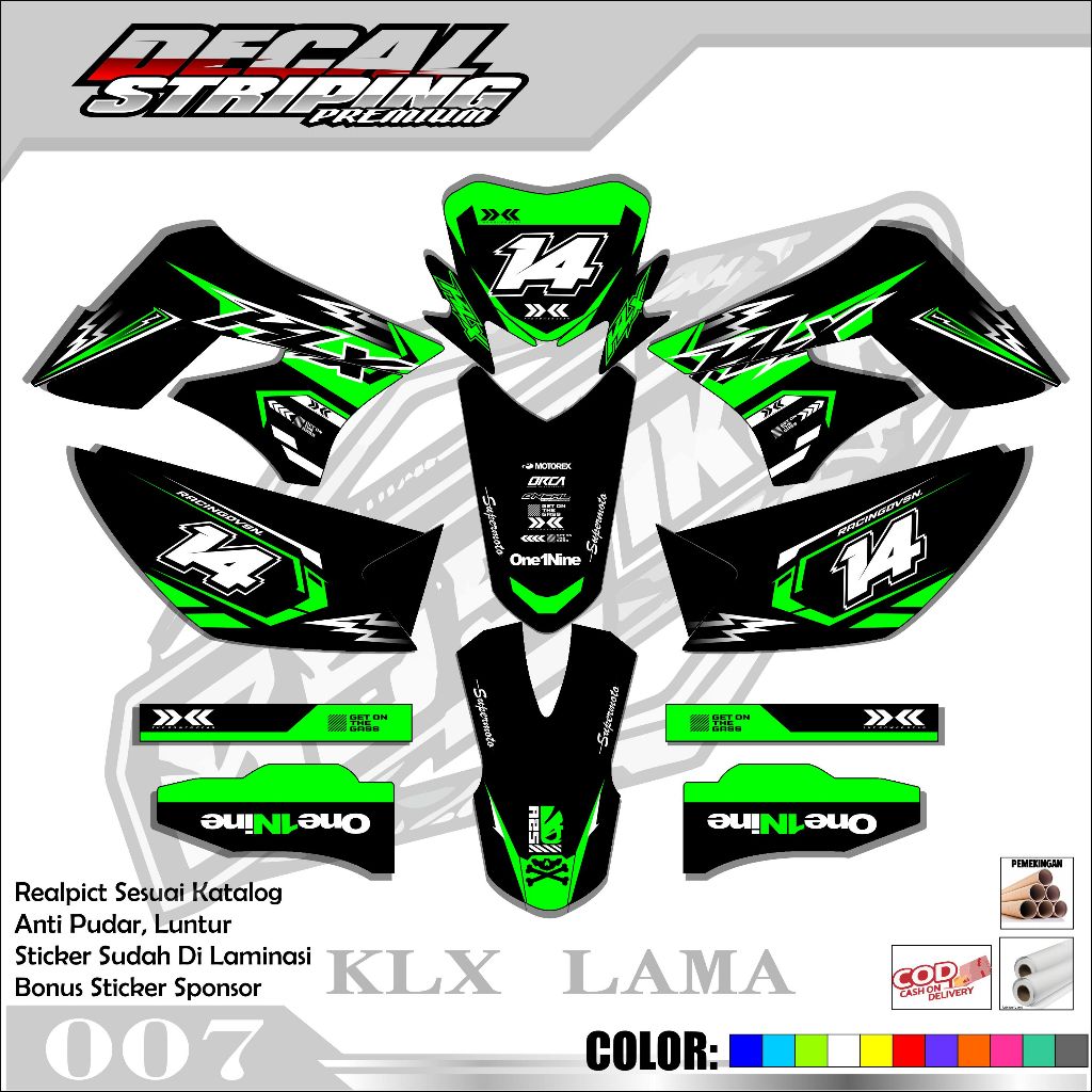 Kawasaki KLX Striping DECAL รุ่นเก่า - SEMI DECAL/Striping Variation ...
