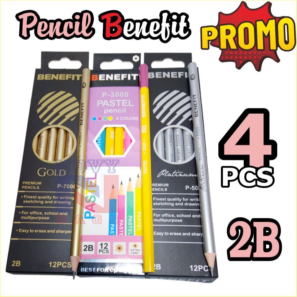 ดินสอ 2B PENCIL BENEFIT 2B PENCIL น่ารักและเย็นราคาราคาสําหรับ 4 ชิ้น ...