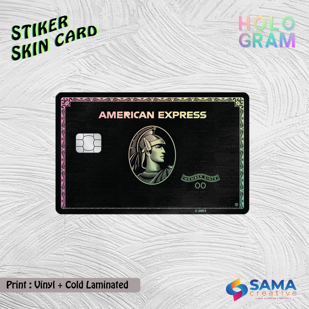 Amex Black - HOLOGRAM Skin Card Sticker - Vinyl ATM Debit, Credit ...
