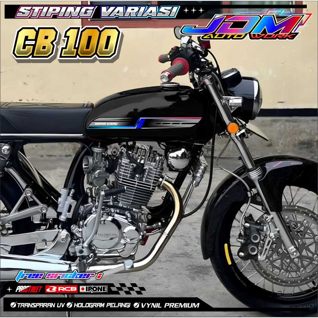 Striping Variation HONDA CB 100 CUSTOM ชื่อ/STICKER LIST รถจักรยานยนต์ ...