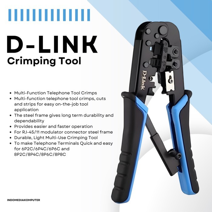 D-link Crimping tool RJ45, RJ11/Crimping คีมเครื่องมือ cat5 | Shopee ...
