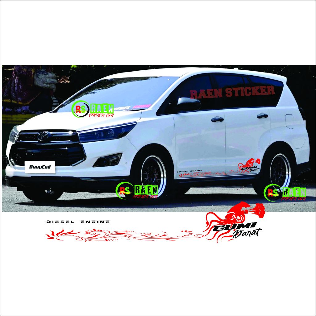 ตัดสติ๊กเกอร์ รถ INNOVA REBORN STICKER BODY Side Squid Land STICKER ...