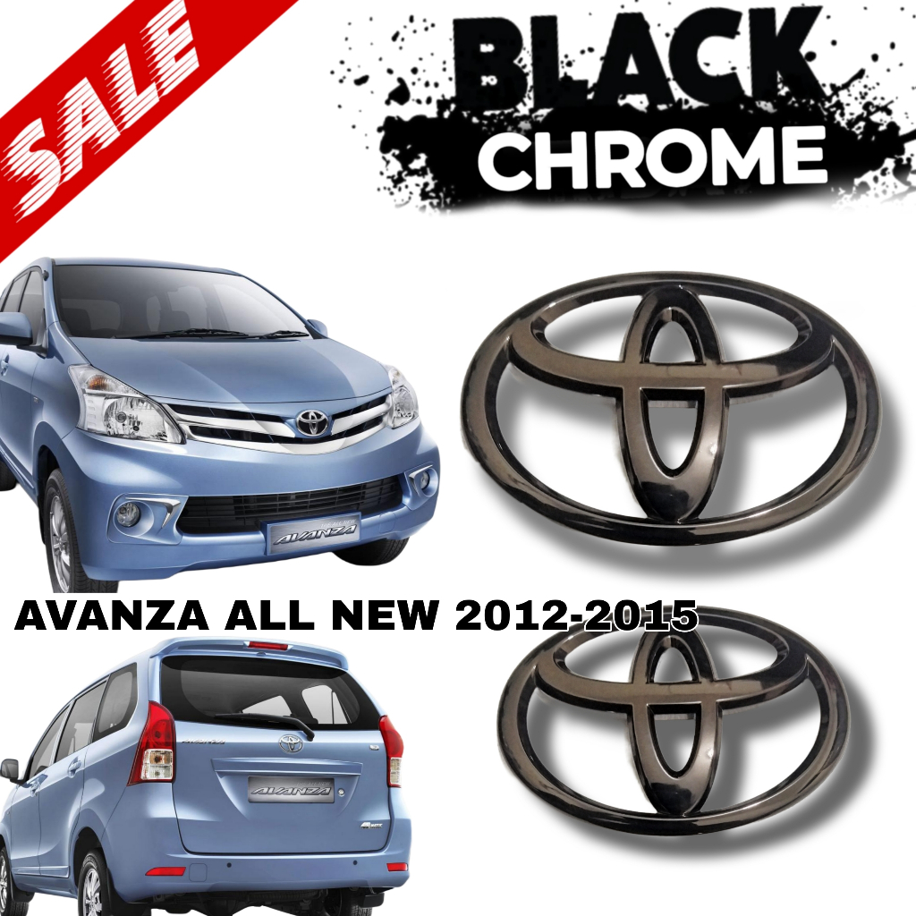 Avanza Emblem Logo Black Chrome/ Toyota AVANZA 2012-2015/ แพ็คเกจโลโก้ ...