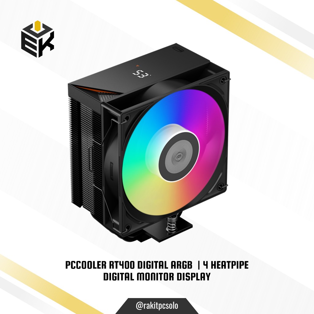 Hitam Pccooler RT400 ดิจิตอล ARGB BK สีดํา HSF Intel AMD พัดลม RT-400 A ...