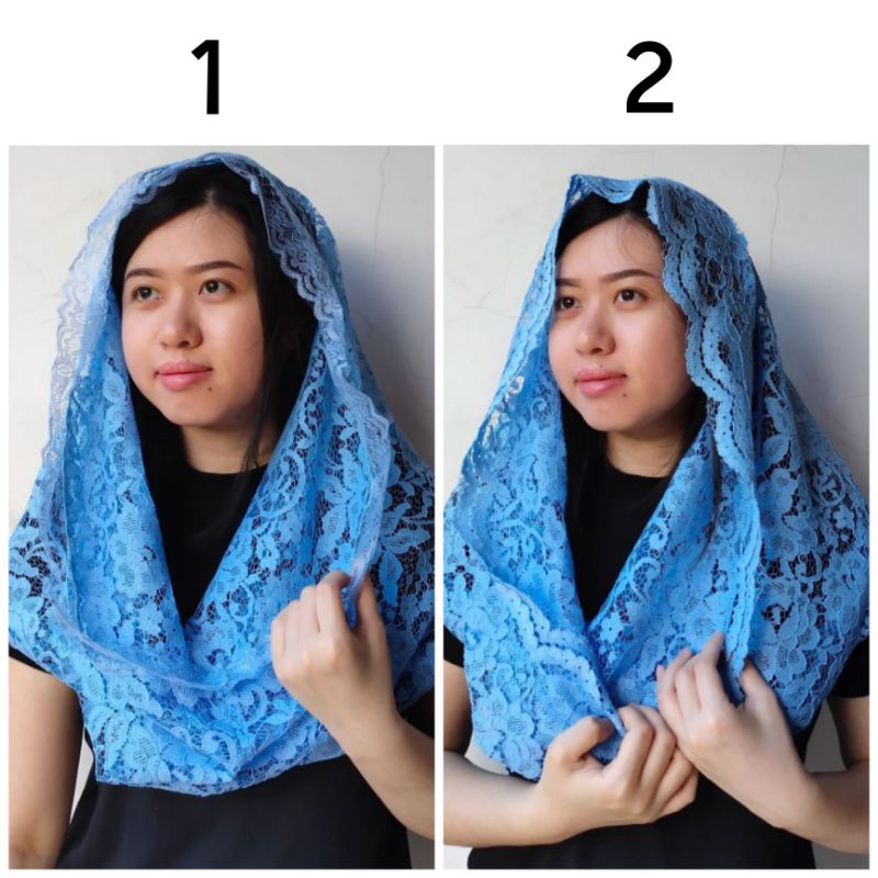 Mantilla Mantilla Veil Mass Veil รุ่นมาตรฐาน (ฟรี HAIR ADHESIVE ...