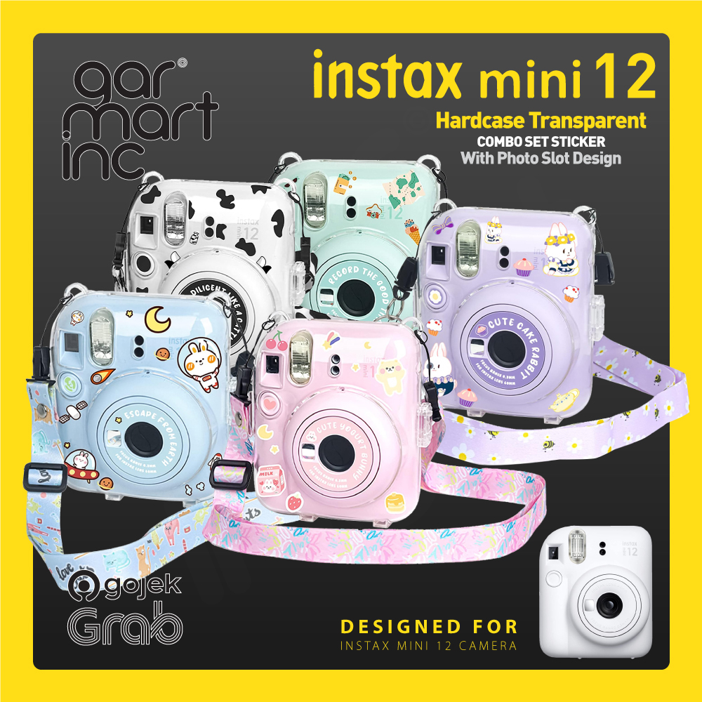 Hardcase พร้อมกระเป๋ารูปถ่ายสําหรับ Fujifilm Instax Mini 12 Motif ...