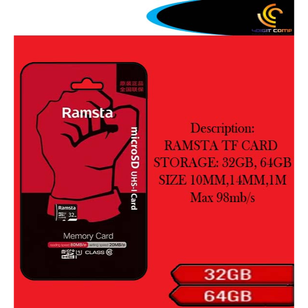 Ramsta MICRO SD CARD 32GB / 64GB, โทรศัพท์มือถือและแกดเจ็ต, โทรศัพท์ ...
