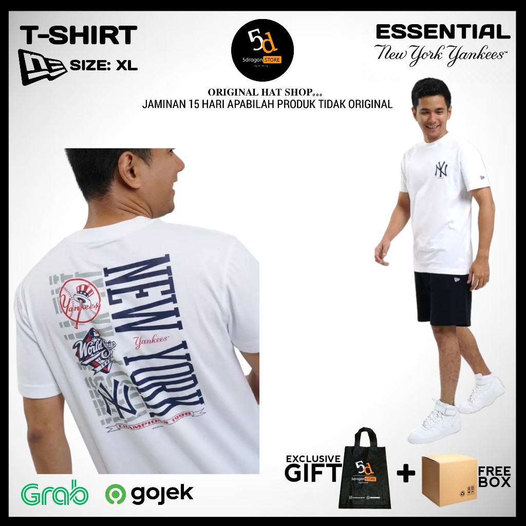 Baju NEW ERA ORIGINAL NEW YORK YANKEES ESSENTIAL เสื้อยืดแขนสั้น สีขาว ...
