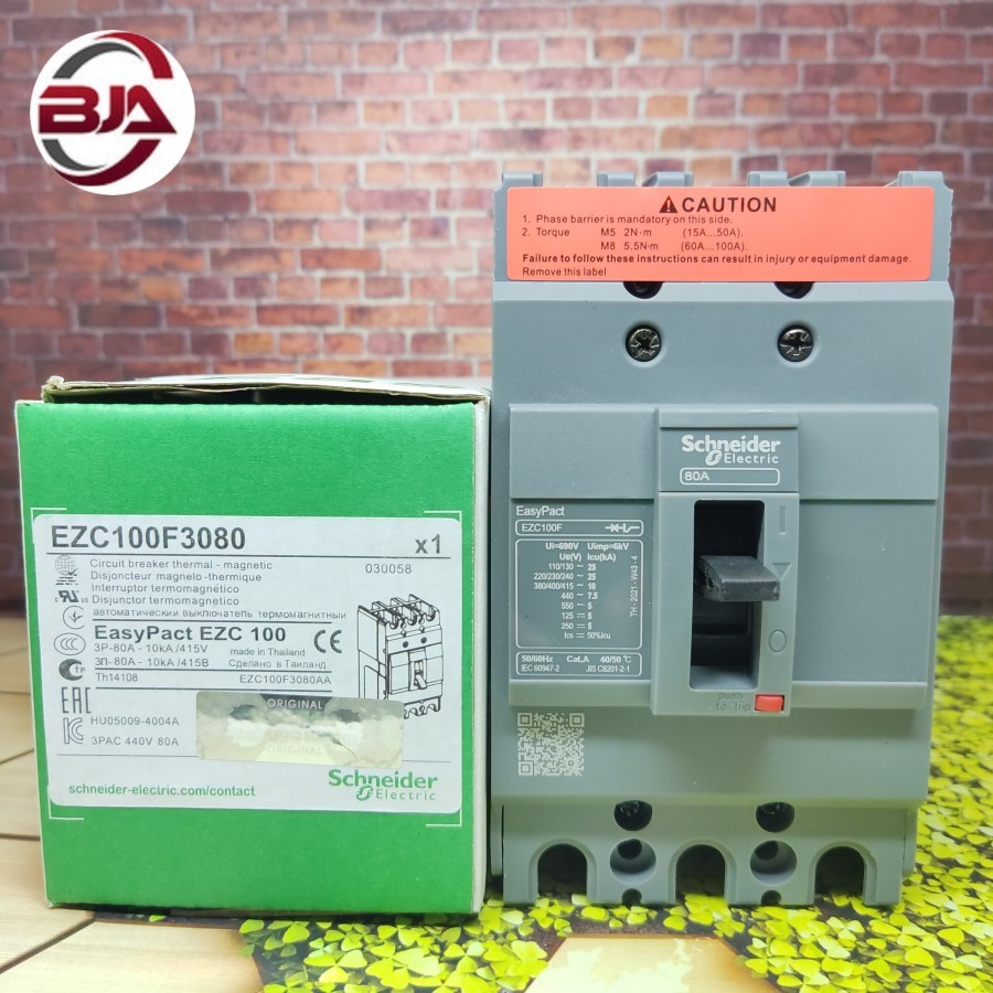 Mccb/breaker Schneider Electric EZC100F 3P 80A 3PHASE 80A EZC100F3080 | Shopee Thailand