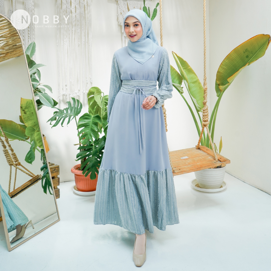 Nobby - Yashi Dress ชุดเดรส แต่งลูกไม้ มีซิปด้านหน้า พร้อมสายรัด ถอดออก ...