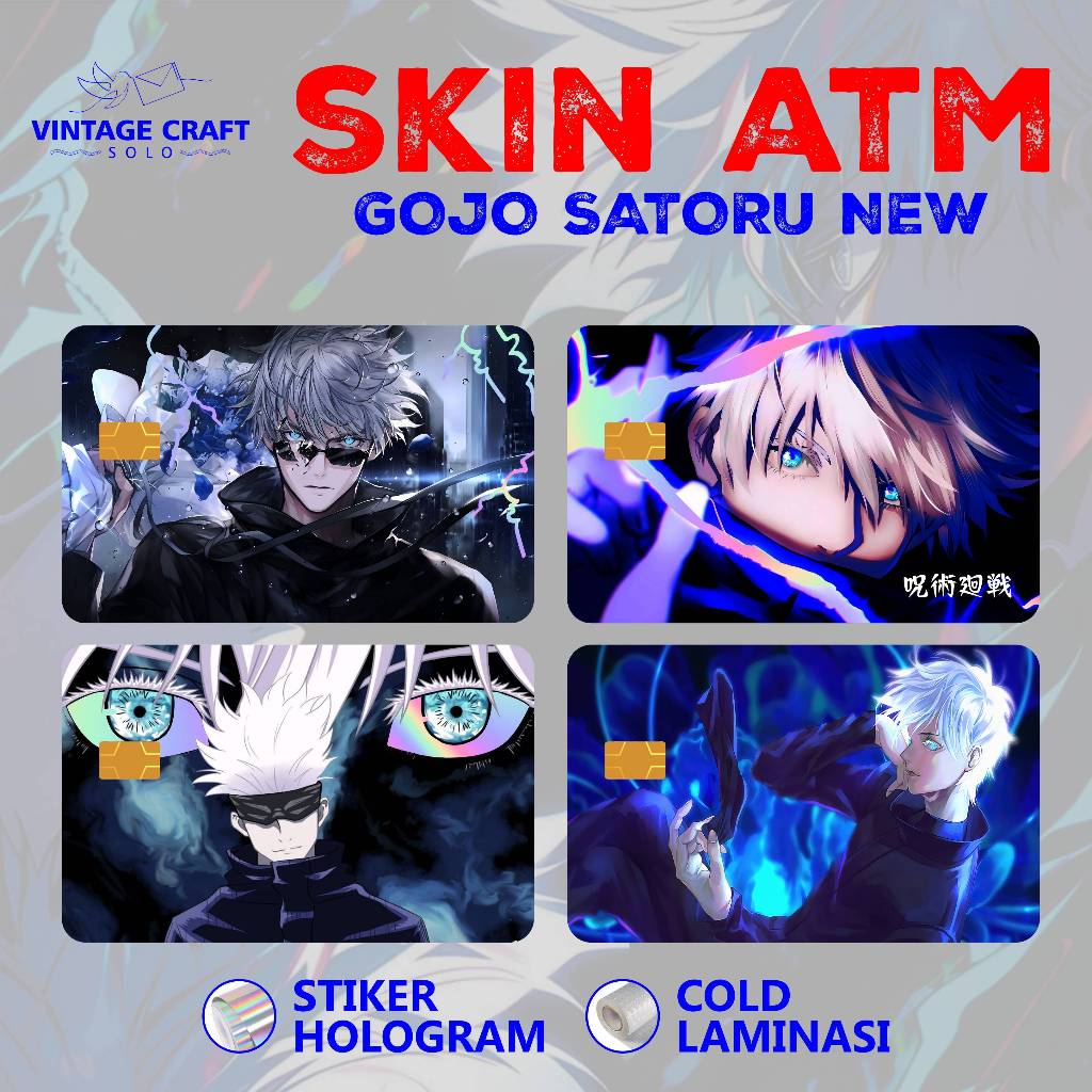 ใหม่ สติกเกอร์การ์ดผิว ATM Flazz Anime Jujutsu No Kaisen Gojo Satoru ...