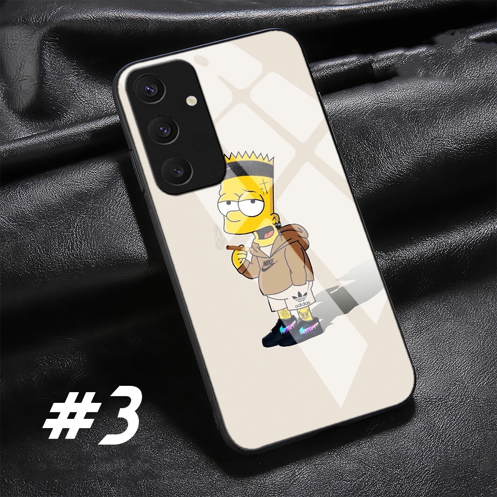 A127 เคสโทรศัพท์มือถือแบบแก้วนิ่ม แวววาว ลาย THE SIMPSONS SAMSUNG S24 ...