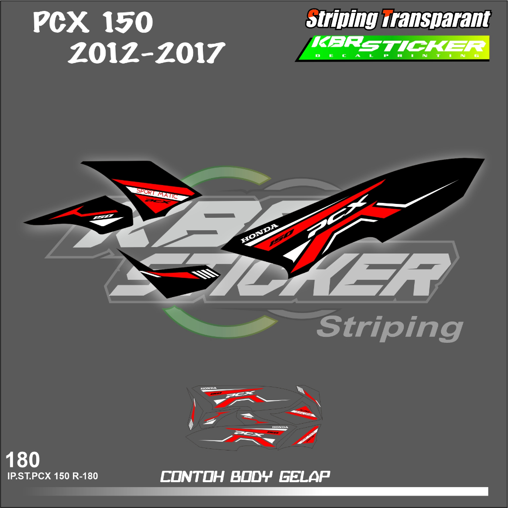 Pcx 150 2012 - 2017 HONDA PCX 150 MOTORCYCLE STRIPING STICKERS 2012 ...