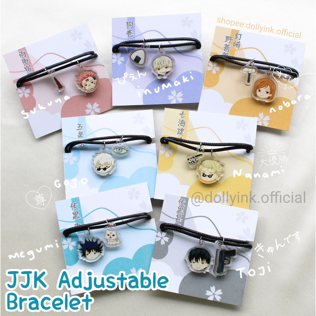 [Shopee Intl]jujutsu Kaisen Black Adjustable Bracelet โดย dollyink/JJK ...