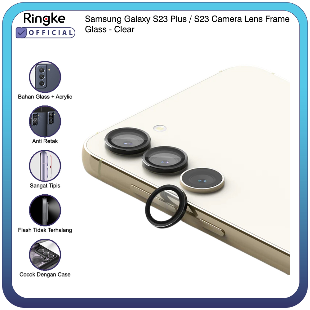 Ringke Galaxy S23 Plus / S23 Camera Lens Frame Tempered Glass Camera ...
