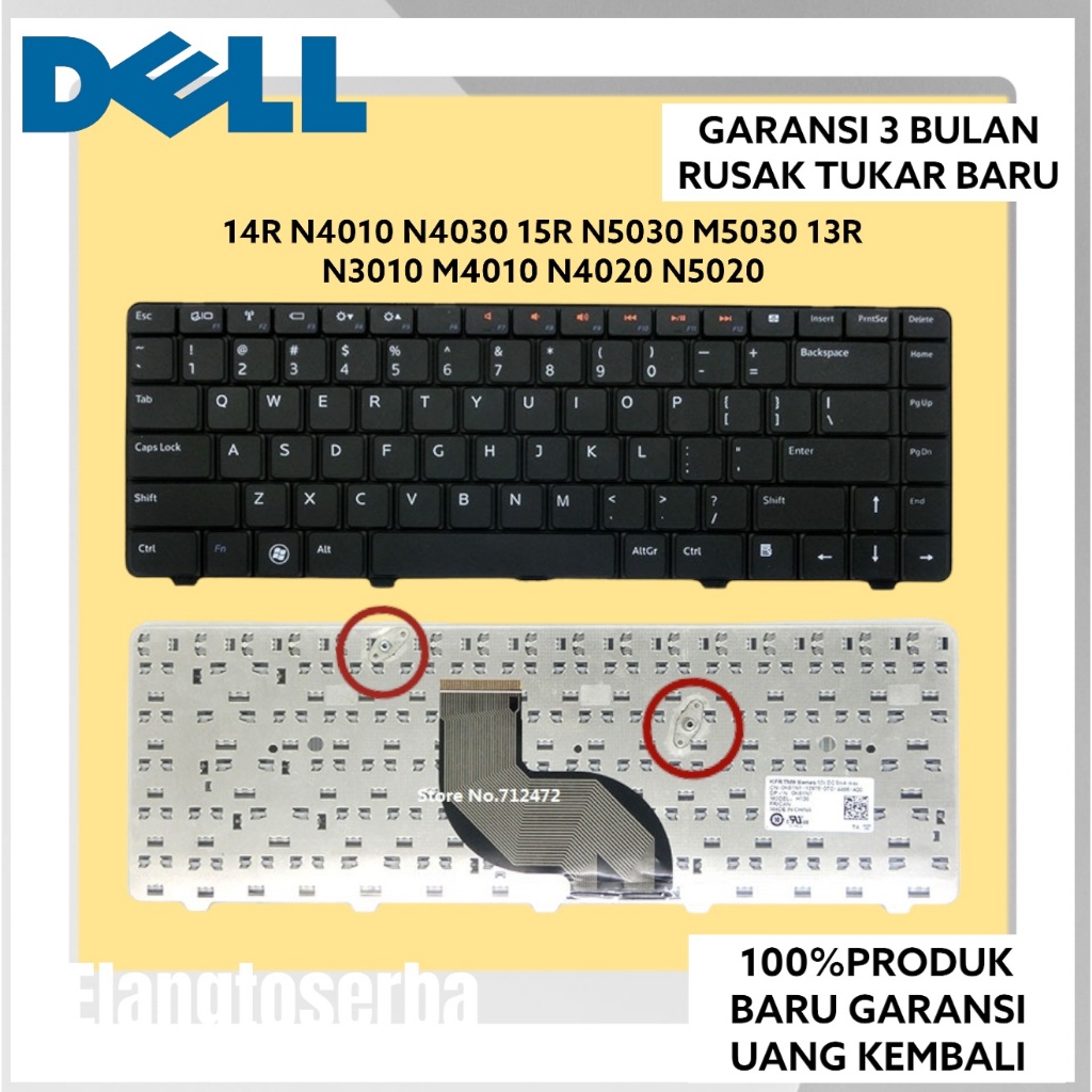 คีย์บอร์ด ORI Dell Inspiron 4010 N3010 N4010 N4020 N4030 N5030 14r 14V | Shopee Thailand