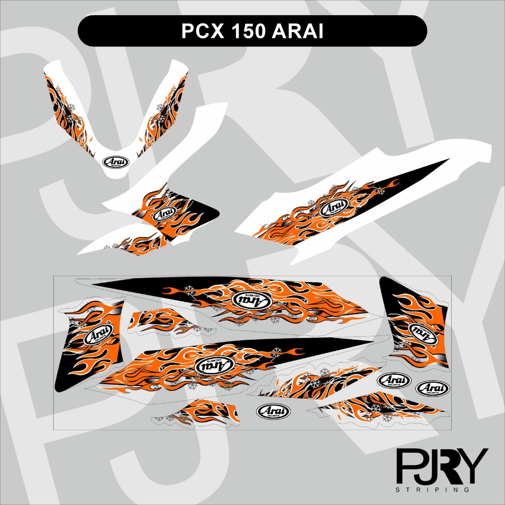 Striping TRANSPARKENT PCX 150 ARAI FIRE | Shopee Thailand