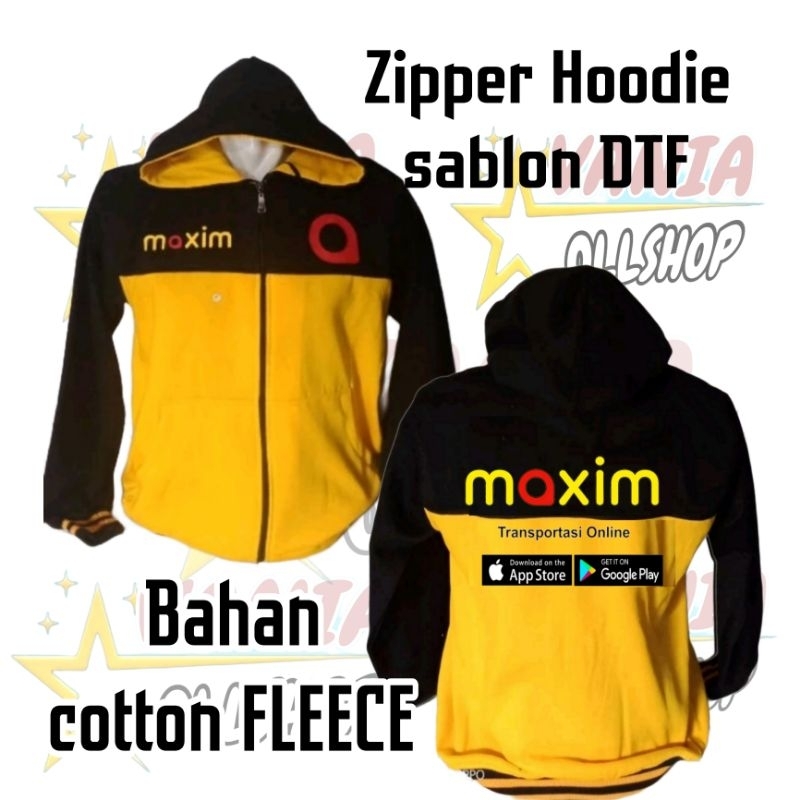 New Online ojek สกรีนซิป เสื้อฮู้ด เสื้อกันหนาว Maxim/nline รถมอเตอร์ไ ...